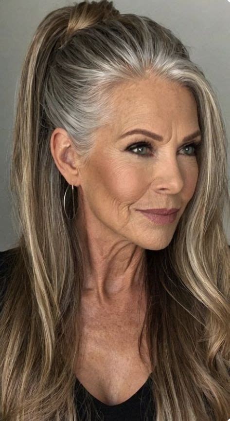 Silver Grey Hair And Highlights For Older Women Silver With Blonde