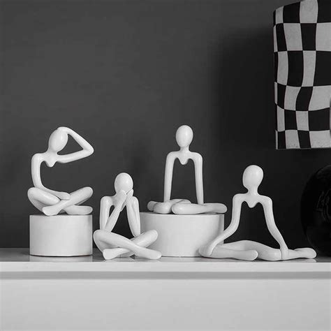 Modern Art Deco Abstract Resin Thinker Statue Home Decor Sculptures For Living Room Bedroom