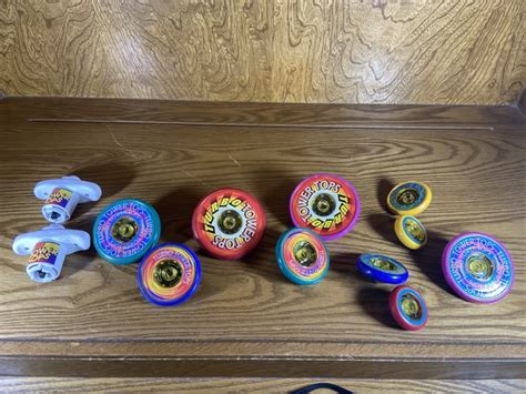 Vintage Turbo Tower Totem Top Spinning 10 Tops And 2 Launchers Eur 1402