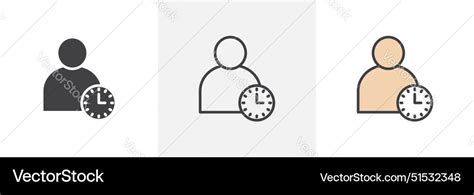 User Time Icon Set Person Patience Symbol Man Vector Image