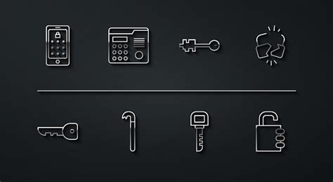 Set Line Mobile And Graphic Password Key Broken Cracked Lock Crowbar