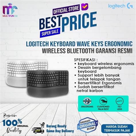 Jual Logitech Keyboard Wave Keys Ergonomic Wireless Bluetooth Garansi Resmi Shopee Indonesia