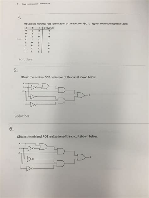 solved 4 obtain the minimal pos formulation of the function