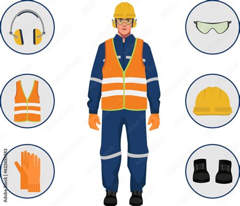 Poster Safety Equipment Or Personal Protective Equiptments Ppe Vector