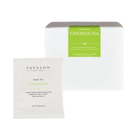 Genmaicha Teabags Single Pouch 15 Wrapped Teabags Tavalon Tea