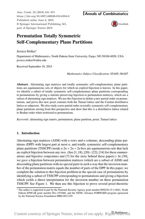 Permutation Totally Symmetric Self Complementary Plane Partitions