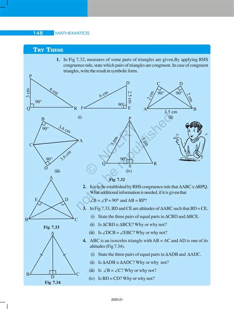 Congruence Of Triangles Ncert Book Of Class 7 Mathematics