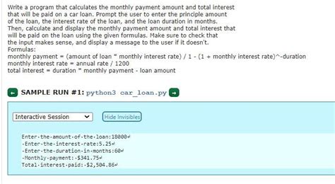 solved write a program that calculates the monthly payment