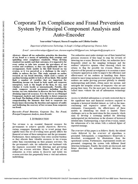 Income Tax Fraud Detection Using Machine Learning Pdf