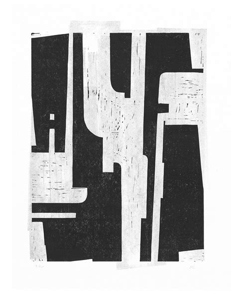 Abstract Shapes Of Venice ⋅ Original Linocut Print By Mirta Artworks