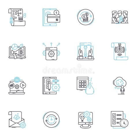 Business Structure Linear Icons Set Hierarchy Organization Management Leadership Strategy