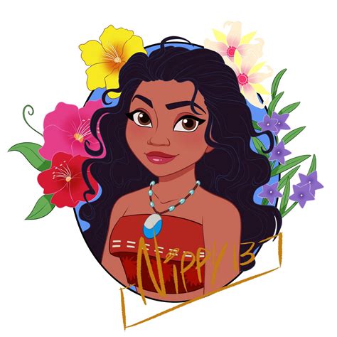 Download Moana Flowers Fanart Wallpaper
