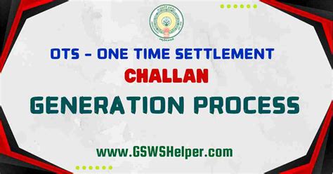 Ots Scheme Challan Generation Process