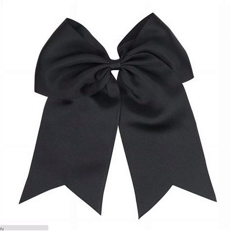 Chixx Basic Black Cheer Dance Scrunchie Bow With Solid Plain And