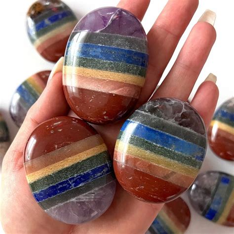 Agate Crysta Stone Seven Chakra Plam Stone At ₹ 1700kg Precious