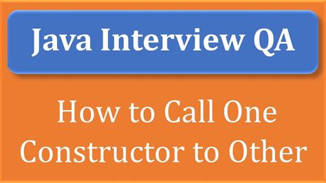 How To Call One Constructor From The Other Constructor In Java Youtube