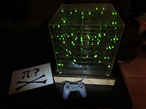8x8x8 led cube with arduino mega sound ps controller game 11