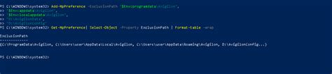 how to add acc process and folder exclusions to windows defender using