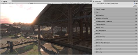 Post Processing スタックの設定 Unity マニュアル