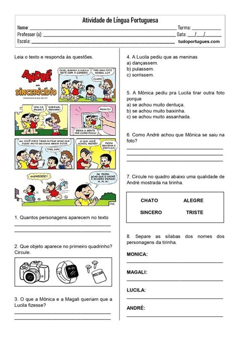 Atividades De Interpretação Para 2º Ano Do Ensino Fundamental Tudo