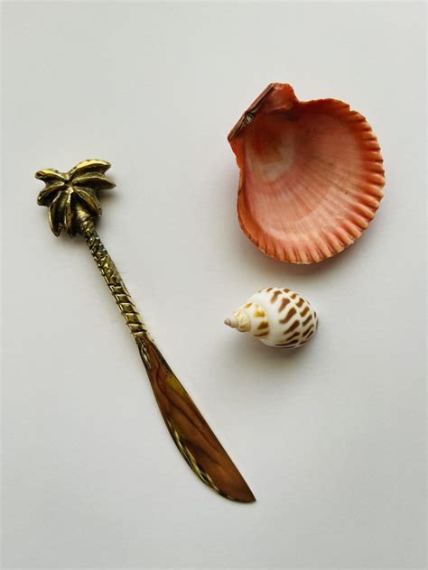 Brass Tropical Palm Knife Marigold And Amber