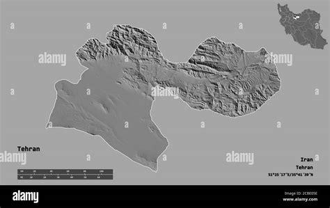 Shape Of Tehran Province Of Iran With Its Capital Isolated On Solid