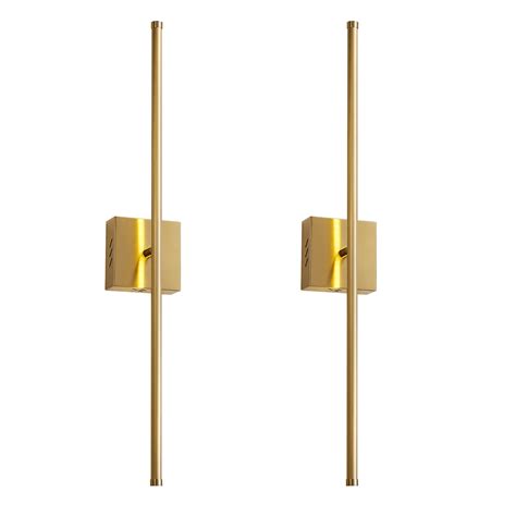 Kartoosh Modern Wall Sconces Set Of Two 350° Rotate Led Brushed Brass