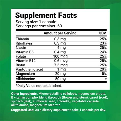 Dr Berg Natural Vitamin B1 B6 B12 Complex Supplement 60 Capsules