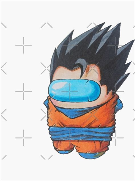 Imposter Sus Saiyan Gohan Sticker By Apexartz Redbubble