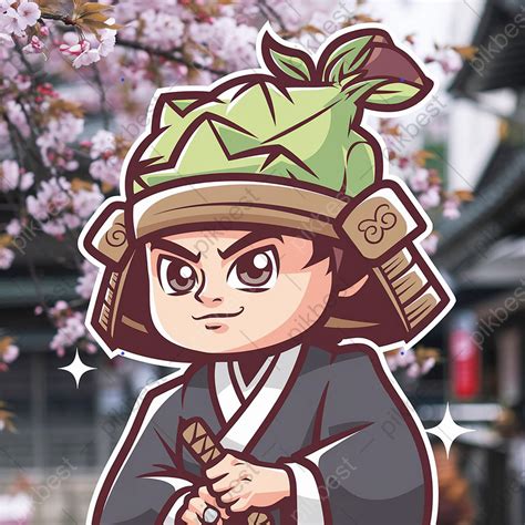 Chibi Samurai Warrior With A Fruit Inspired Helmet Backgrounds  Free Download Pikbest