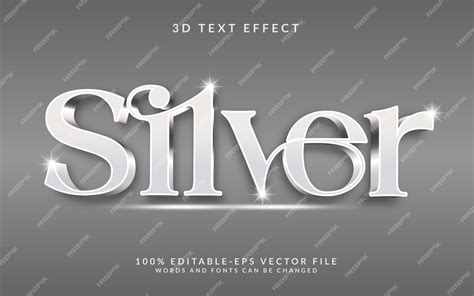Premium Vector Silver 3d Text Effect Fully Editable Illustrator To Vector