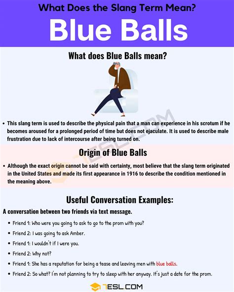 What Does The Slang Term ‘blue Balls Mean • 7esl