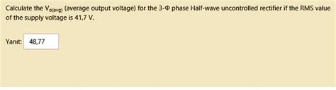solved calculate the vo avg average output voltage for the 3 phase