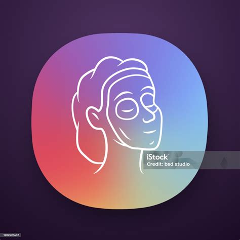 화장품 얼굴 점토 마스크 응용 프로그램 아이콘입니다 편안한 스파 살롱 테라피 Ui Ux 사용자 인터페이스 웹 또는 모바일 응용 프로그램입니다 벡터 절연 그림입니다 건강한