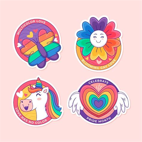 Premium Vector Hand Drawn Stickers Collection For Pride Month