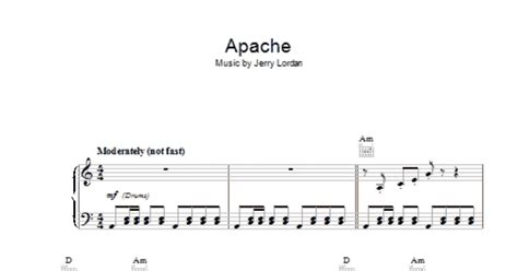 Apache Piano Vocal And Guitar Chords Print Sheet Music Now