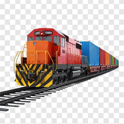 3d logistic train isolate on transparency background premium ai generated image