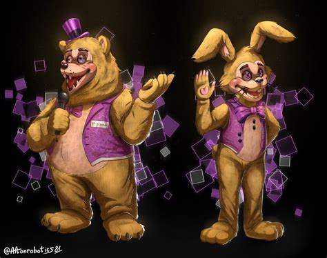 Realistic Fredbear Stylized Fredbear Fnaf Golden Freddy Redesign