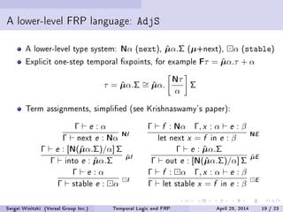Temporal Logic And Functional Reactive Programming PPT