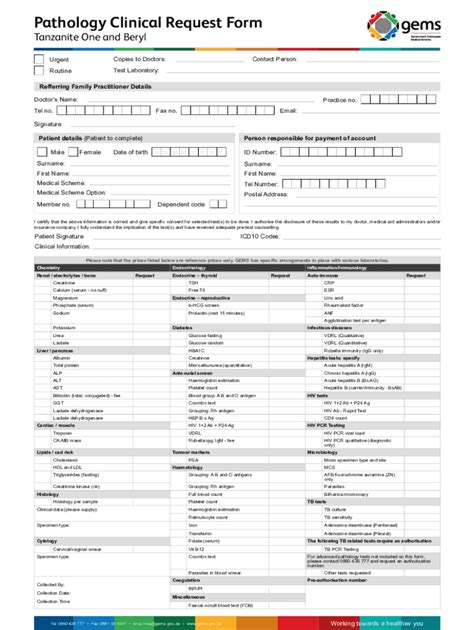 Fillable Online Pathology Clinical Request Form Fax Email Print Pdffiller