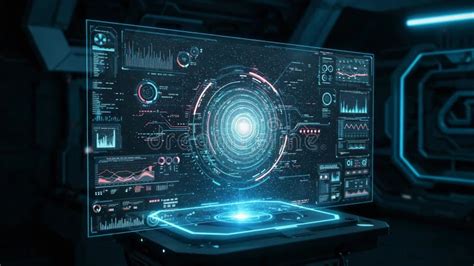 Futuristic Holographic Interface Displaying Data and Analytics in a Sci-Fi Setting Stock Video ...