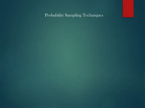 Sampling Techniques Probabilistic Pptx