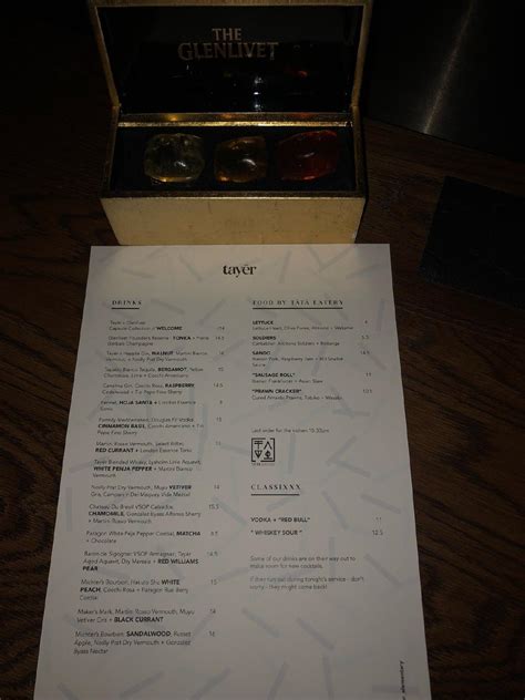 Menu At Tayēr Elementary Pub And Bar London