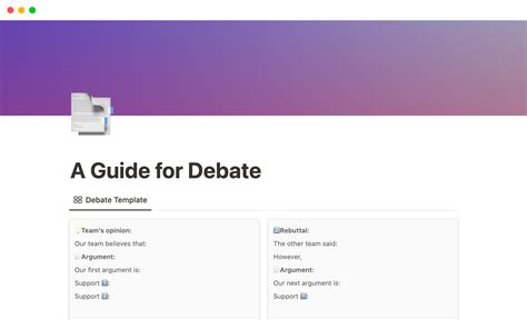 Debate Structure Template