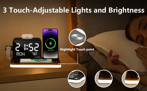 Bezosmax 7 In 1 Charging Station With Clock Wireless