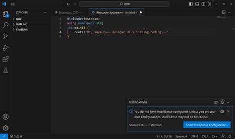 coding c c menggunakan vs code