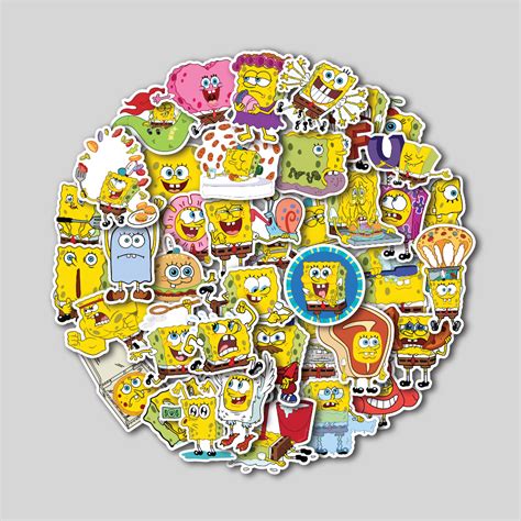 แพ็คสติ๊กเกอร์ Silly Spongebob สติ๊กเกอร์ Tumblr หมวกกันน็อคกระเป๋าเดินทางแล็ปท็อปสติกเกอร์