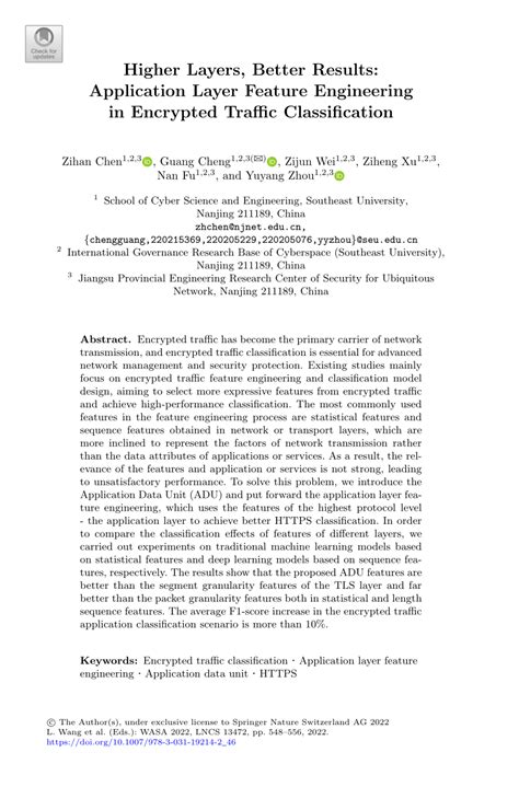 Pdf Higher Layers Better Results Application Layer Feature