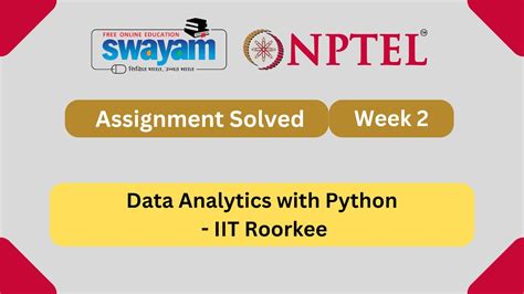 Data Analytics With Python Week 2 Nptel Answers 2025 Nptel