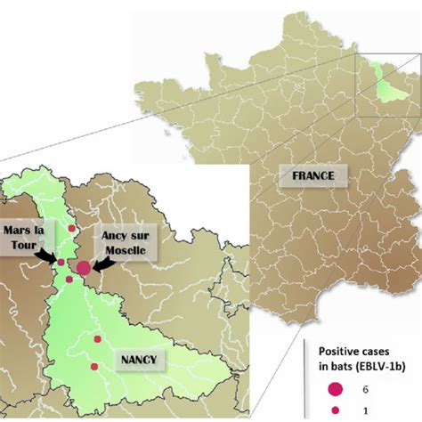 Map Of France Showing The Location Of The Serotine Bat Colony In
